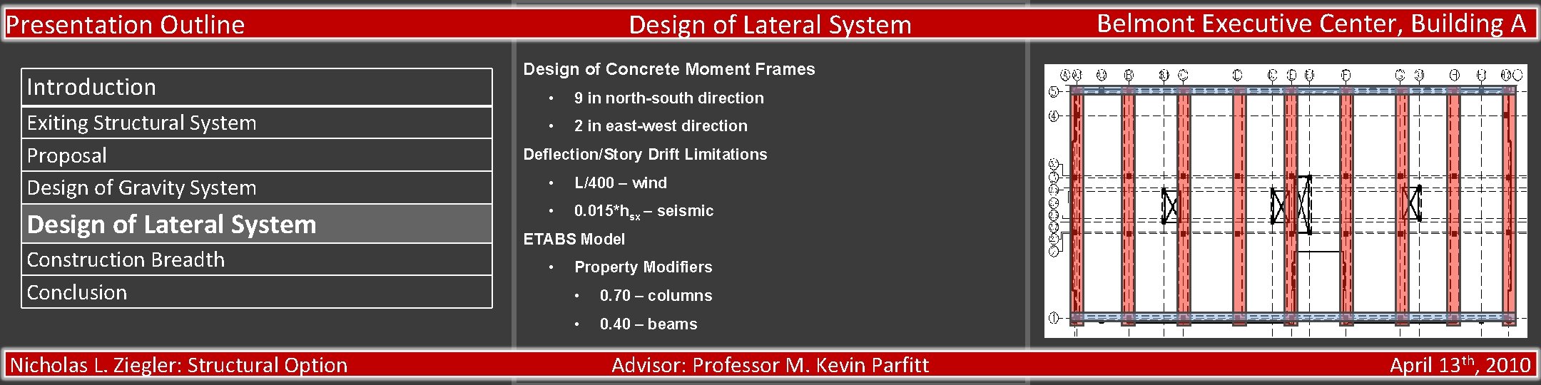 Presentation Outline Introduction Exiting Structural System Proposal Design