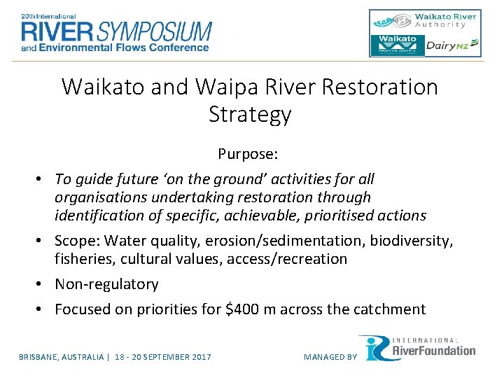 Waikato and Waipa Rivers Restoration Strategy An action