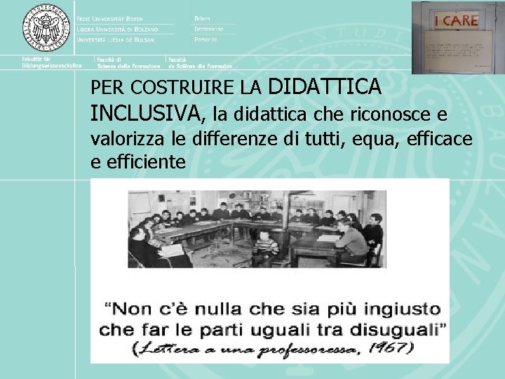VERSO LA DIDATTICA INCLUSIVA I BISOGNI EDUCATIVI SPECIALI