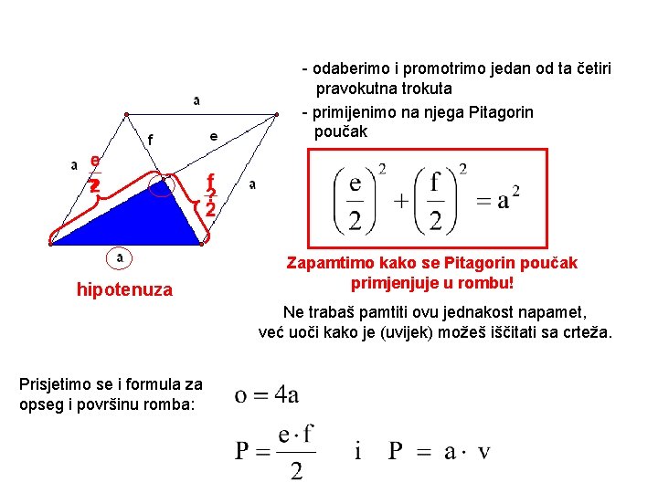 PRIMJENA PITAGORINA POUKA ROMB Prezentaciju izradila Melita Mesari