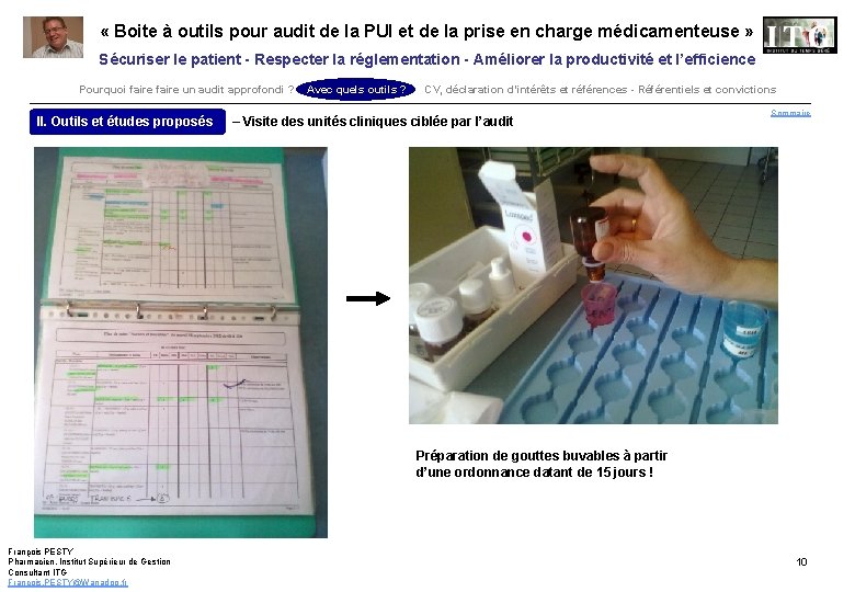 Boite outils pour audit de la PUI et