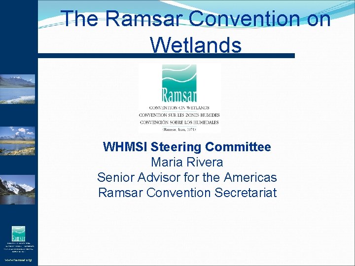 The Ramsar Convention on Wetlands WHMSI Steering Committee