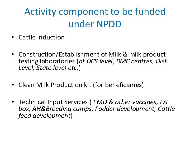 National Programme for Bovine Breeding and Dairy Development