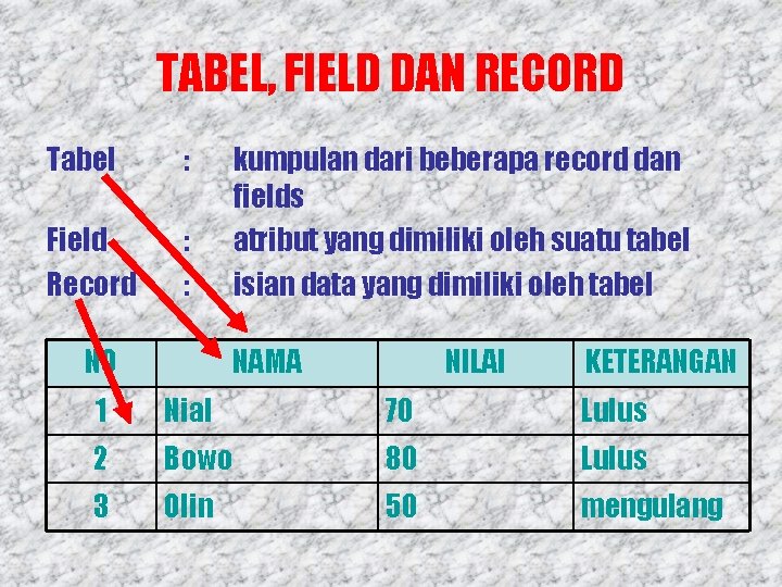 PROGRAM APLIKASI BERBASIS DATA MICROSOFT ACCES KEMUDAHAN MENGGUNAKAN