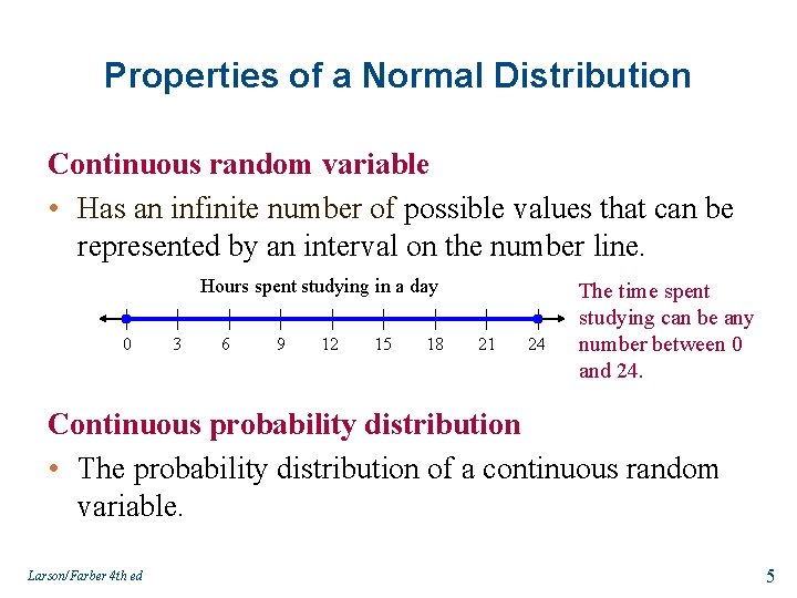 Chapter 5 Normal Probability Distributions LarsonFarber 4 th