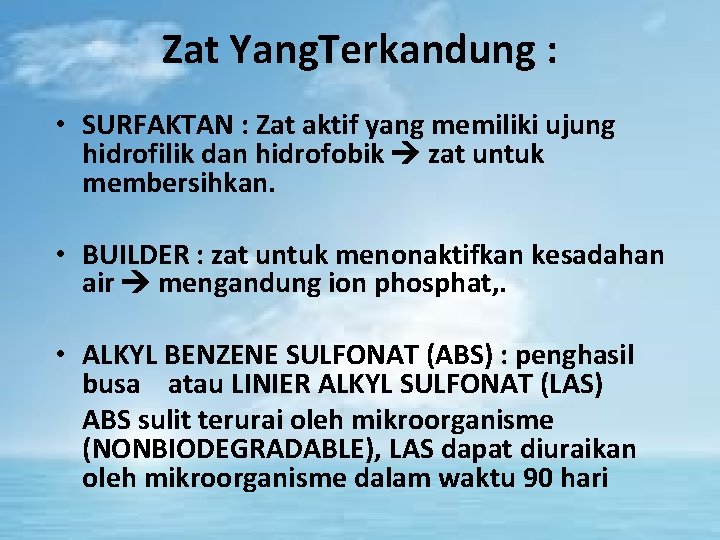 BAHAN KIMIA DALAM RUMAH TANGGA BEBERAPA GOLONGAN YANG