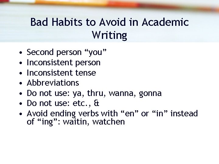 Lecture 2 The Most Common Writing Errors Formal