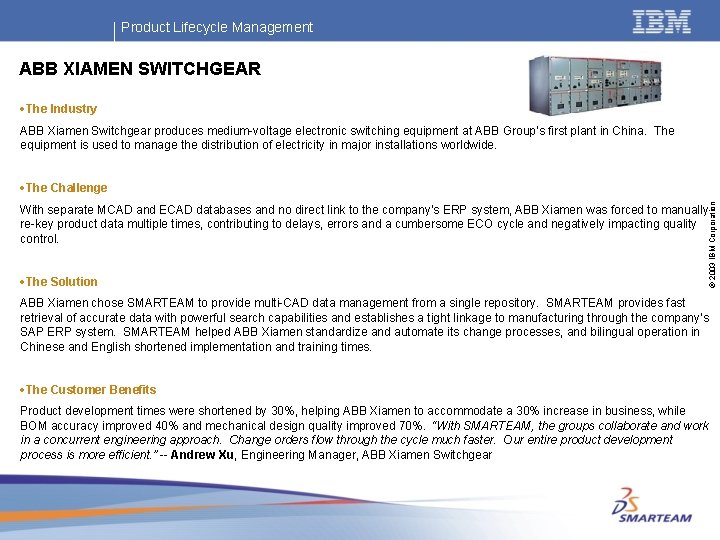 Product Lifecycle Management ABB Xiamen Switchgear a member