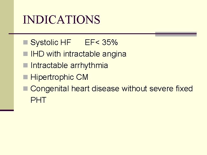 CARDIAC TRANSPLANTATION Dr V Jonker Dept Cardiothoracic Surgery