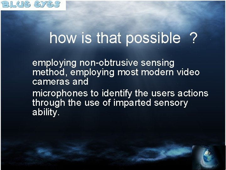 what is blue eyes aims on creating computational