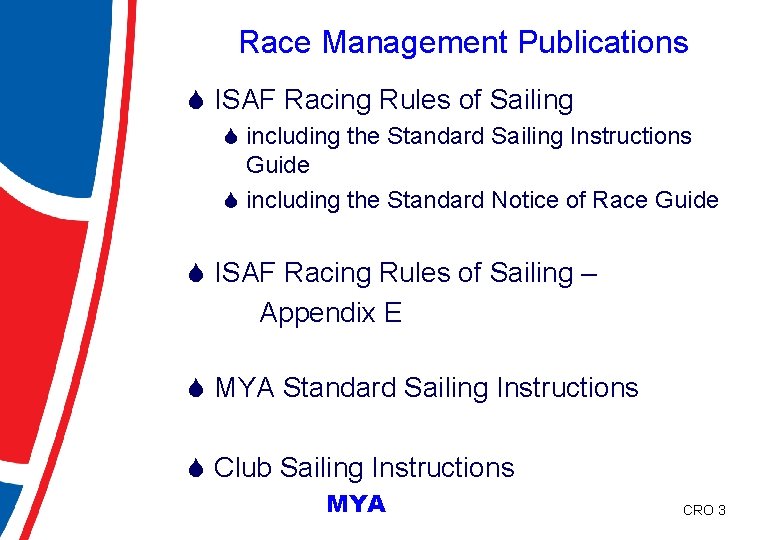 Race Management Training Scheme S Club Race Officer