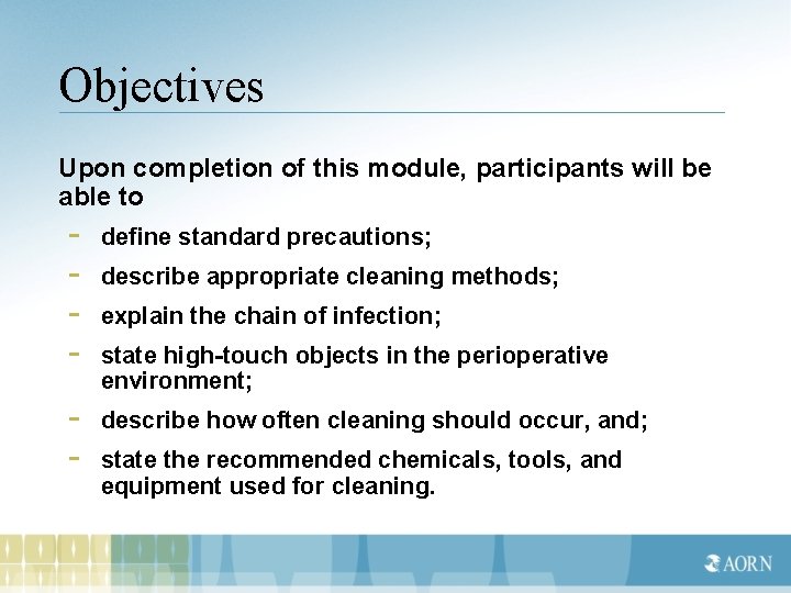 Environmental Cleaning Tool Kit Cleaning Basics Module 1