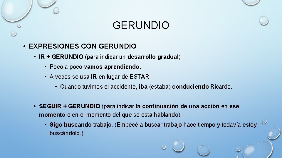 Formas no personales del verbo Gerundio y Participio