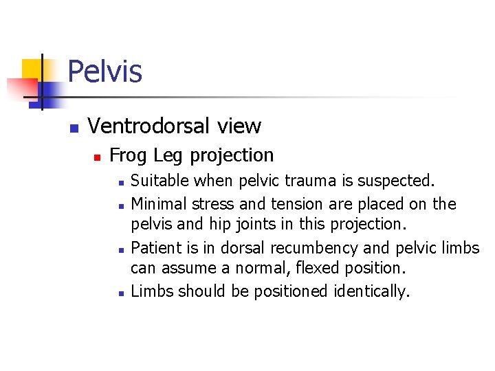 Small Animal Pelvis and Hind Limb Radiology Pelvis