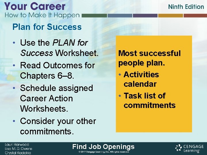 Chapter 6 Find Job Openings Part 3 Goals