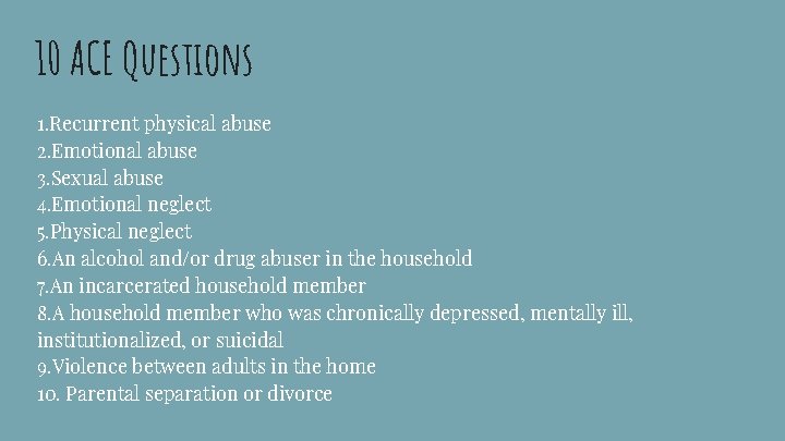 Trauma Informed Care Building Resiliency through Recreational Therapy