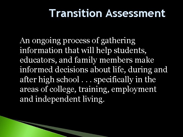 Secondary Transition Patricia L Anderson Ph D CT