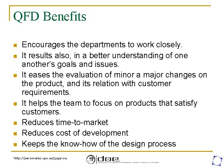 Product Introduction Life Cycle Product Design Phases QFD