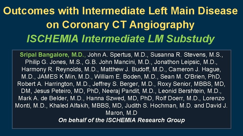 Outcomes with Intermediate Left Main Disease on Coronary