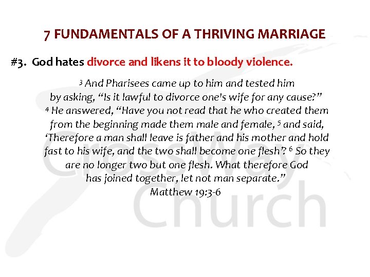 7 Fundamentals of a Thriving Marriage Selected Scriptures