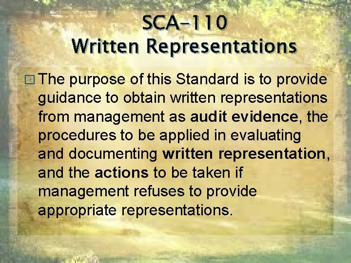 Introduction of SCA 101 to 119 By cma