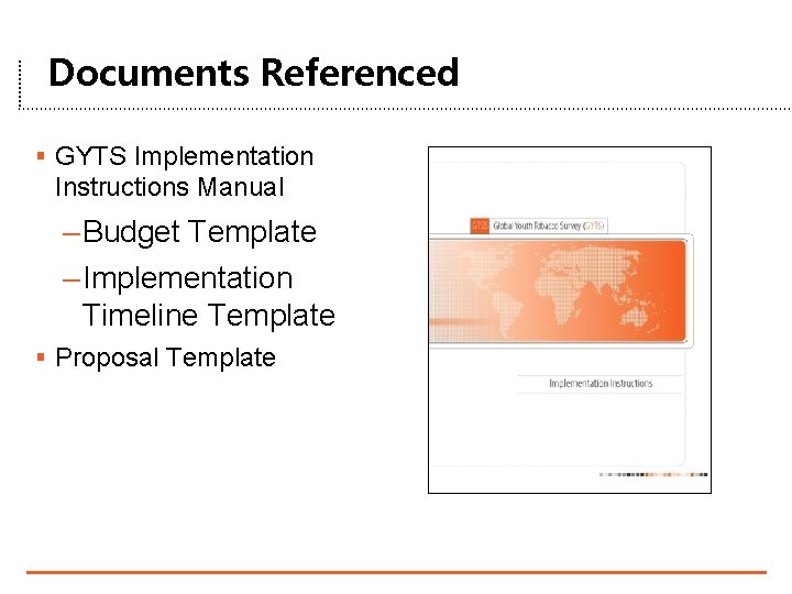 Global Youth Tobacco Survey GYTS Proposal Development Overview