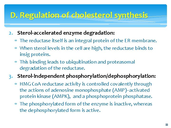 UNIT III Lipid Metabolism Cholesterol and Steroid Metabolism
