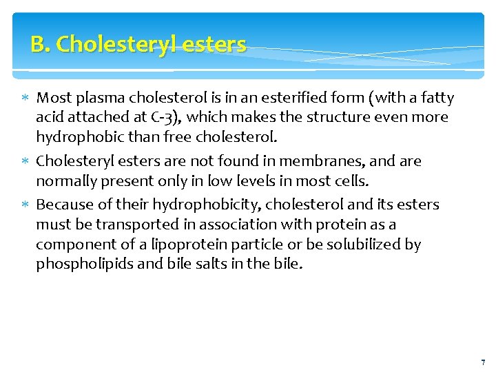 UNIT III Lipid Metabolism Cholesterol and Steroid Metabolism