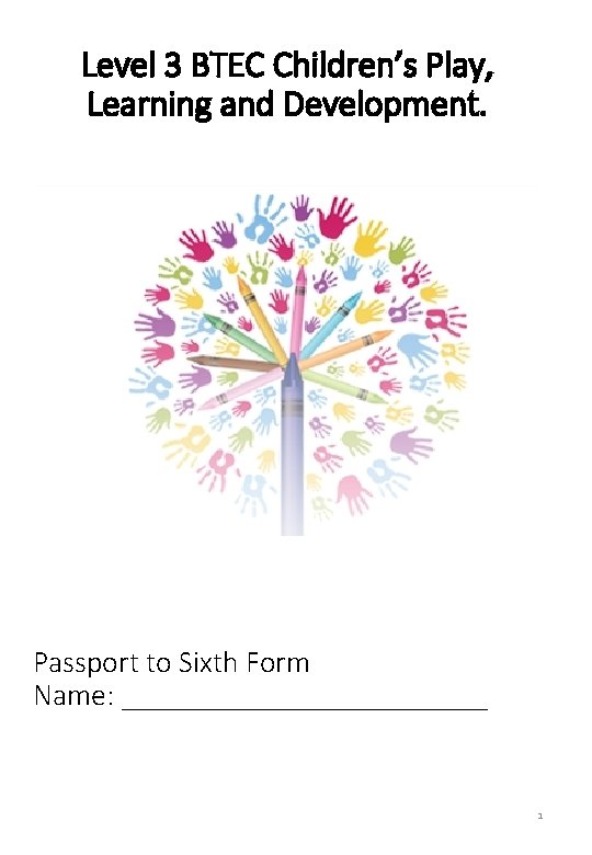 Level 3 BTEC Childrens Play Learning and Development