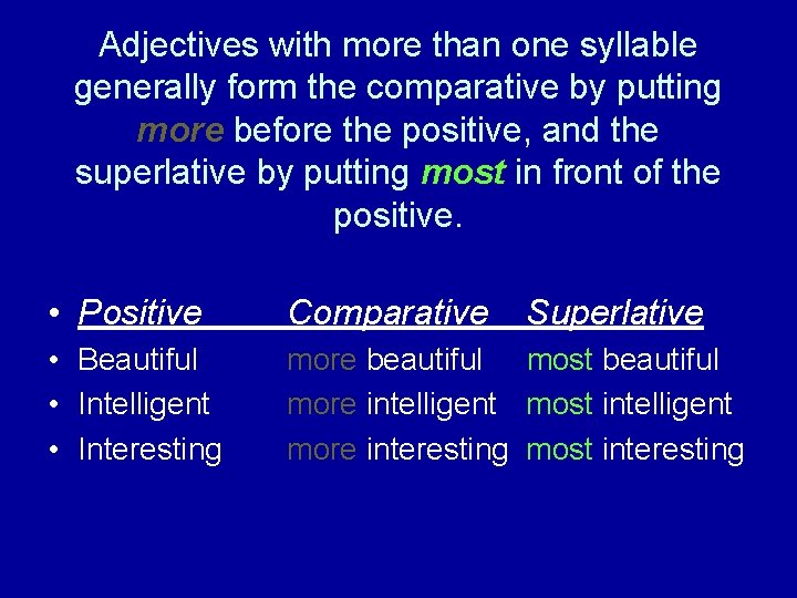 Adjectives and Adverbs What are they Adjectives tell