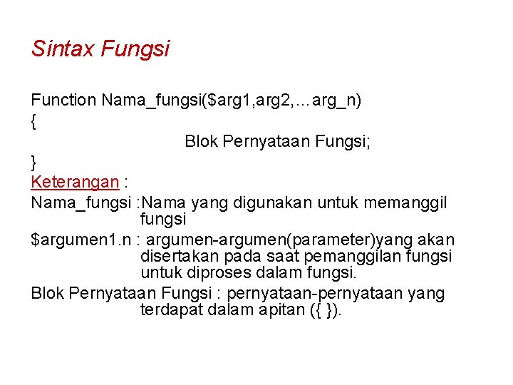 Pemrograman Web By Lisda Juliana P Ssi Fungsi