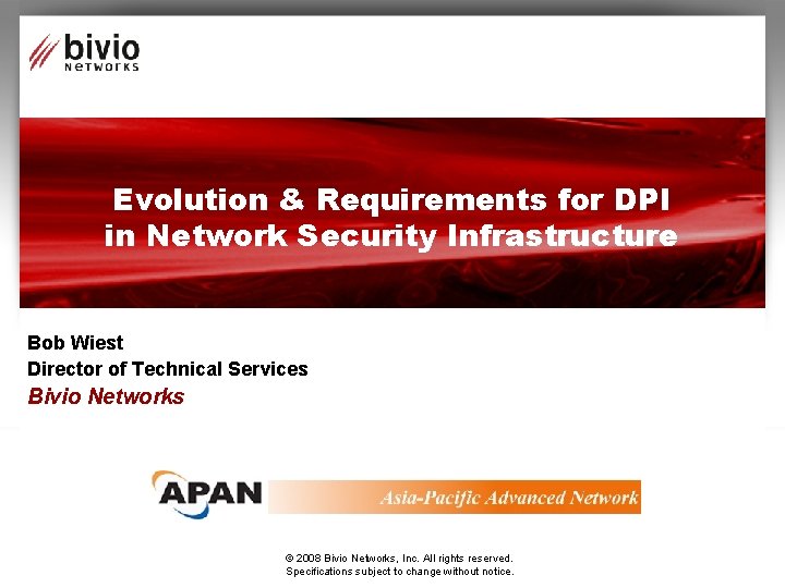 Evolution Requirements for DPI in Network Security Infrastructure