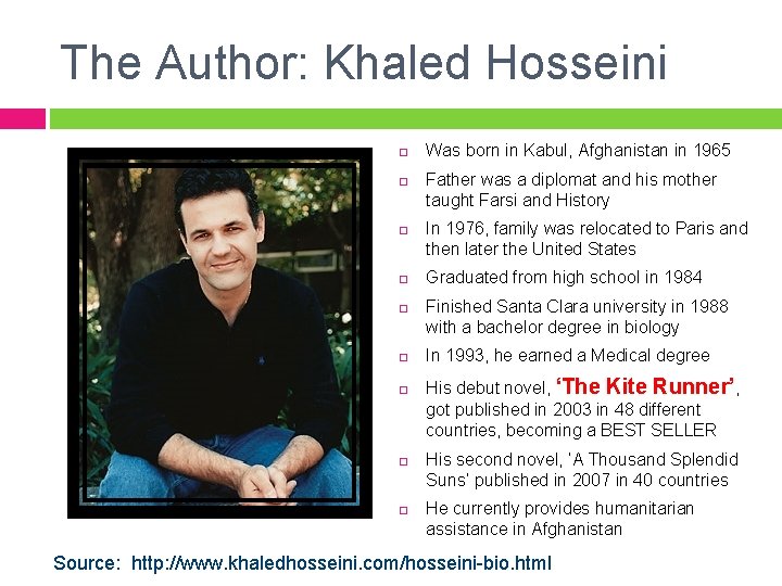 KITE RUNNER BY KHALED HOSSEINI An informative presentation