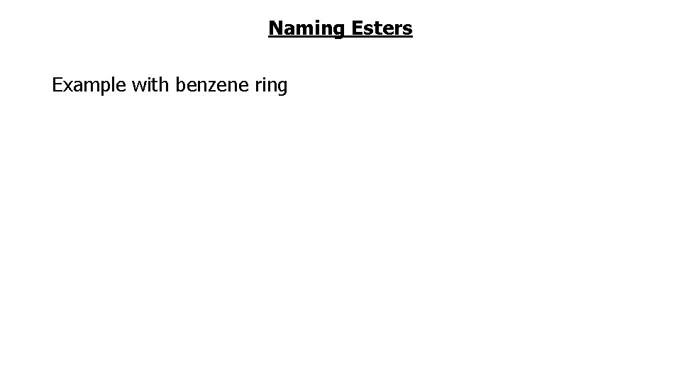 Esters 26 February 2021 Esters Lesson Objective To