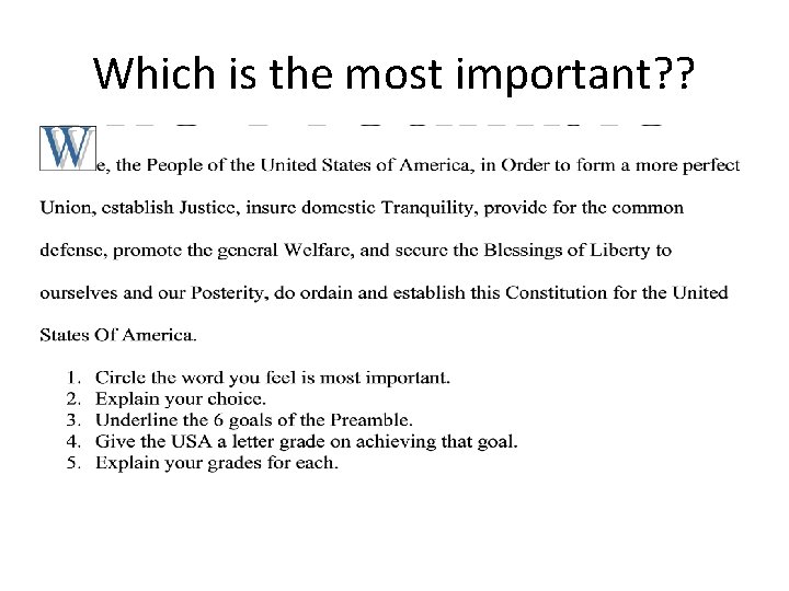 The Preamble Words We Live By Discussions Activity