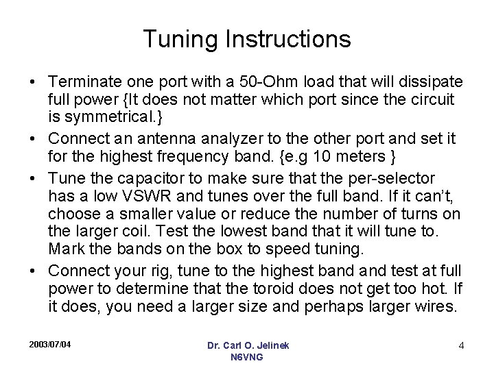 HF PreSelector Design For Field Day each band
