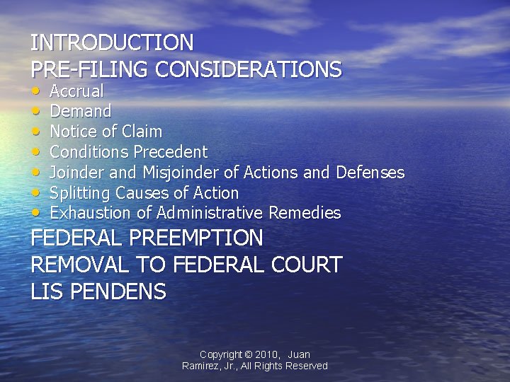 Chapter 1 ACTIONS PREFILING CONSIDERATIONS Florida Civil Procedure