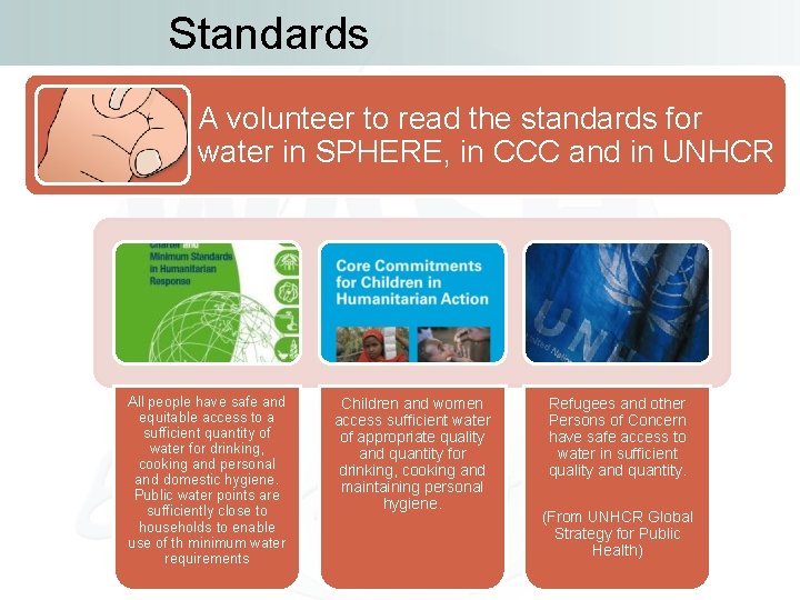 SESSION 4 1 STANDARDS FOR WASH IN EMERGENCY