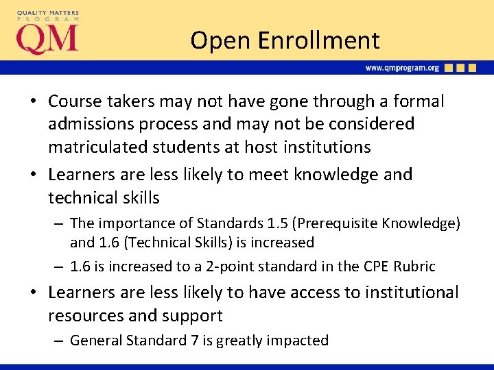 QM Continuing and Professional Education CPE Rubric Developed