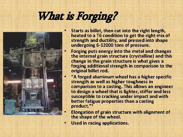 Cast vs Forged Rims a presentation by Blair