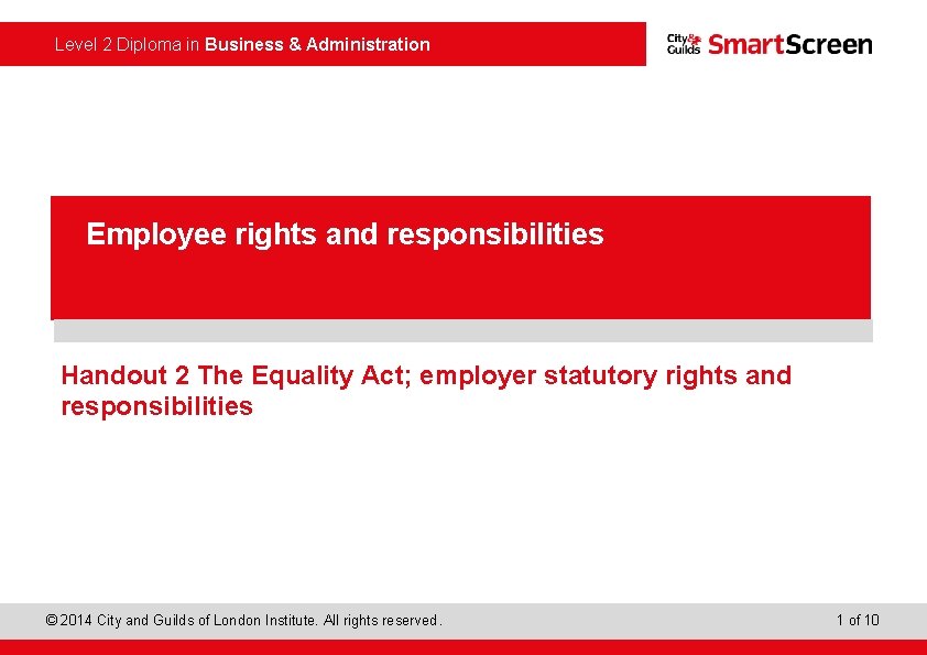 Level 2 Diploma in Business Administration Employee rights