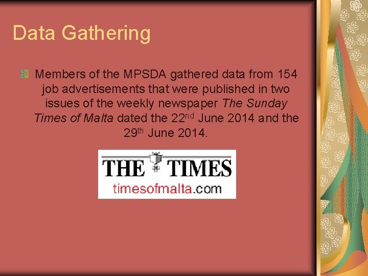 The role of the Amanda Bezzina History of