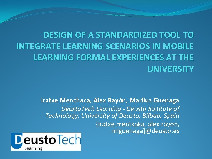 DESIGN OF A STANDARDIZED TOOL TO INTEGRATE LEARNING