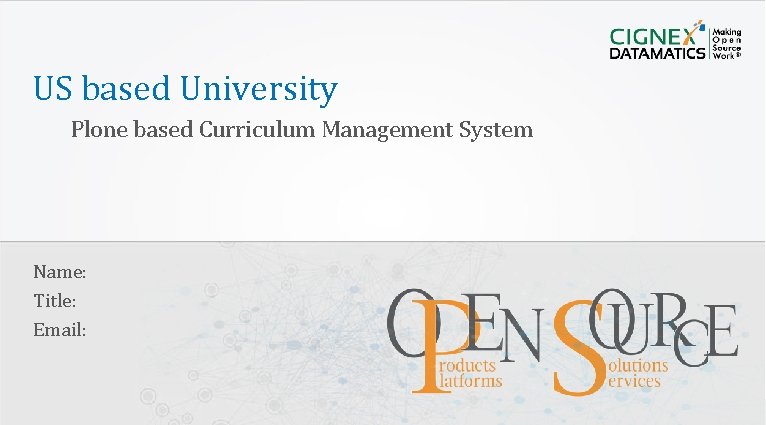 US based University Plone based Curriculum Management System
