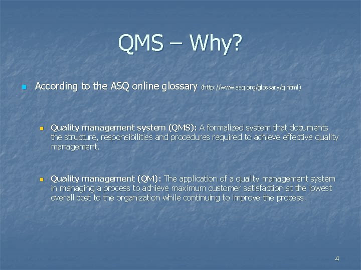 Quality Management System and the Business Plan Kathleen