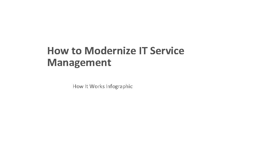 How to Modernize IT Service Management How It
