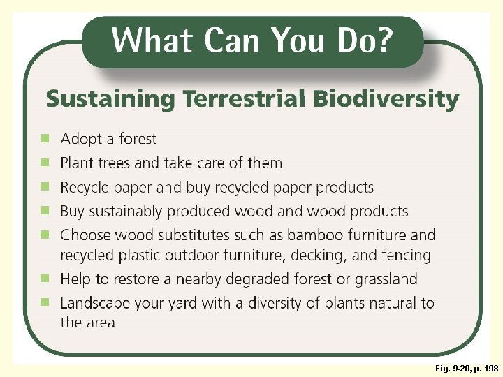 ENVIRONMENTAL SCIENCE 13 e CHAPTER 9 Sustaining Biodiversity