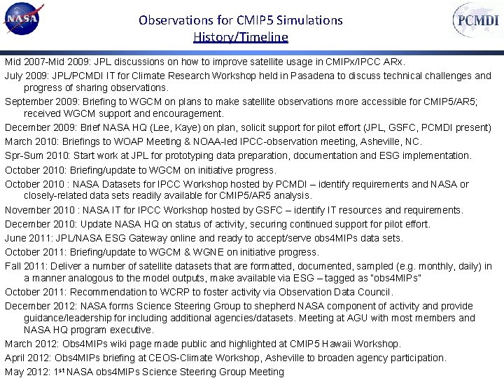 obs 4 MIPs An Overview and Update Obs