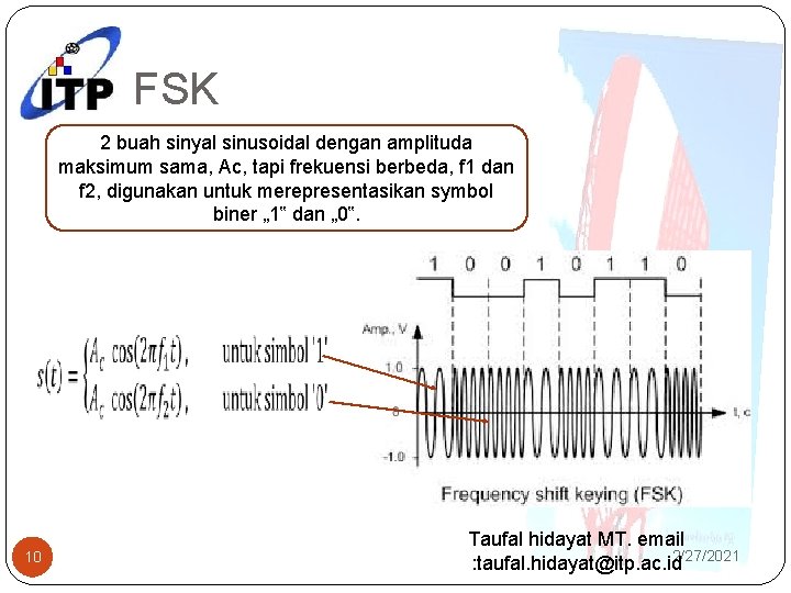 Sistem Telekomunikasi Pertemuan ke 4 Modulasi Digital Taufal