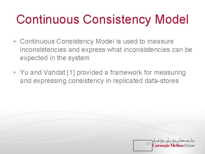 Distributed Systems CS 15 440 Consistency and Replication